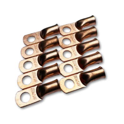 Copper Lug Terminal 10 Pack Bare Battery Copper Ring Terminals - #4 AWG ...