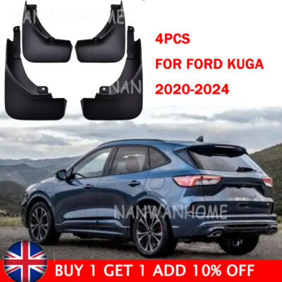 Genuine Front & Rear Splash Guards Mud Flaps For 2020-2024 Ford Kuga ST ...