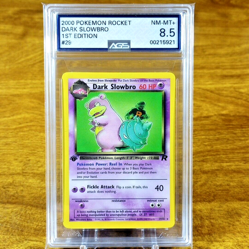 Pokemon Team Rocket 1st Edition Dark Slowbro 29/82 AGS NM-MT+ 8.5 Rare ...