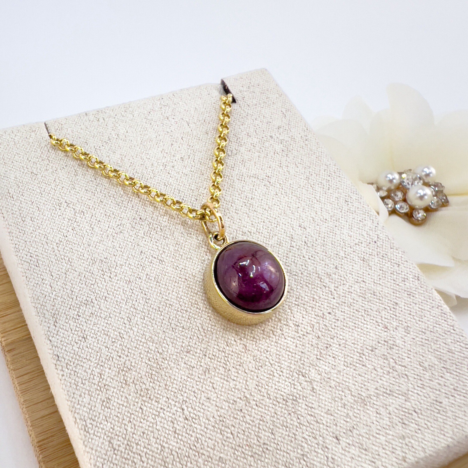 Genuine Star Ruby Solid 14k Yellow Gold Pendant, Newly Handcrafted | eBay