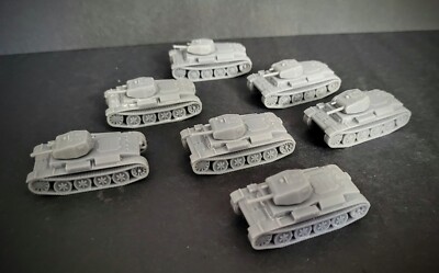 Flames Of War German Panzer II Tank Platoon X7 Lot Resin 1/100th Scale ...