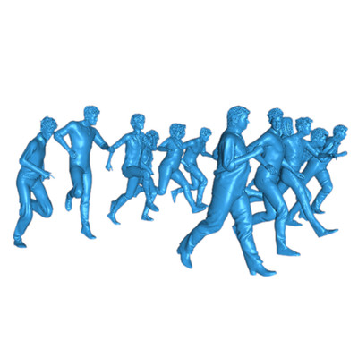 People Running Resin 3D printed Unpainted Figures 1/64 Diorama set of ...