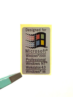 2Pcs Designed for MS Windows 2000/NT/98 Sticker Decal Logo 18mm x 32mm ...