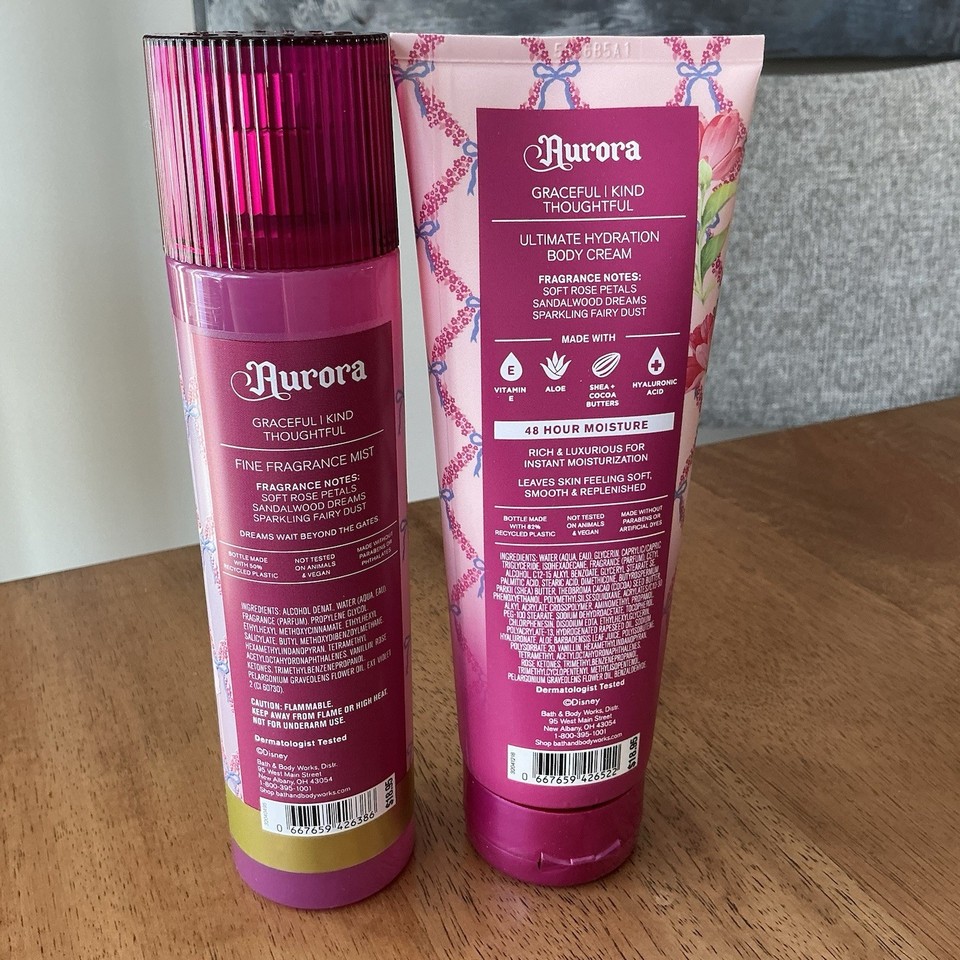 Bath & Body Works Disney Princess AURORA Body Cream & Fine Fragrance ...