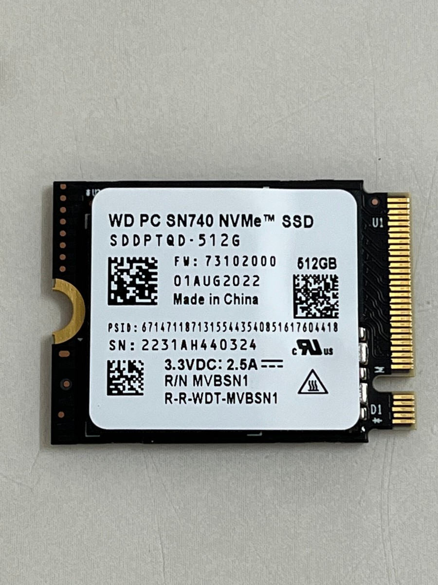 SSD WD SN740 512GB SSD WD SN740 512 GB M.2 2230 NVMe PCIe4x4 - Per ...