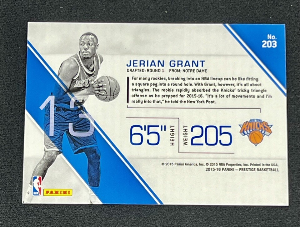 2015-16 Prestige #203 Jerian Grant RC New York Knicks Rookie | eBay
