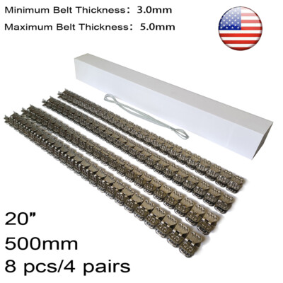 8 Pcs 20" For 3-5mm Belts Conveyor Lacing connector Staple Belt Lacing ...