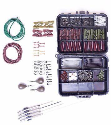 Carp Fishing Tackle Box Lead Clips Hooks Swivels Terminal Rigs carp ...