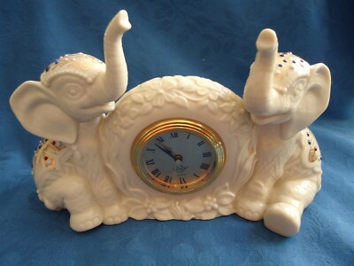 Elephant Clock Lenox Jewels & Elephants Mantle Clock China Treasures | eBay