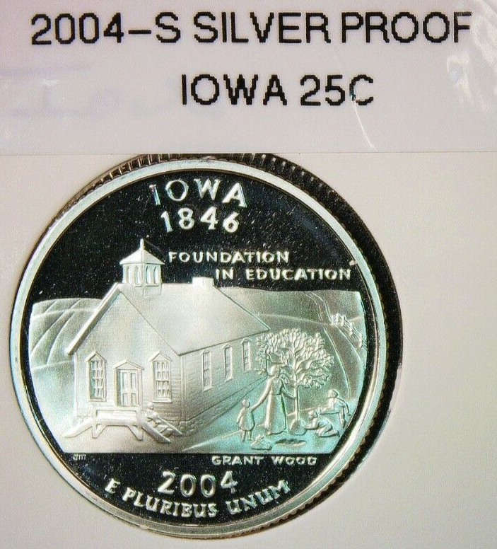 2004 S 90% Silver Iowa State Quarter Deep Cameo Gem Proof | eBay
