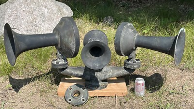Large Antique Federal Signal Corp. Marine Bronze Nautical Ship Air Horn ...