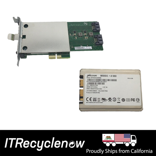 Lot of 10 XYRATEX 1.8" SSD to 2x Internal SATA PCIe Storage Converter ...