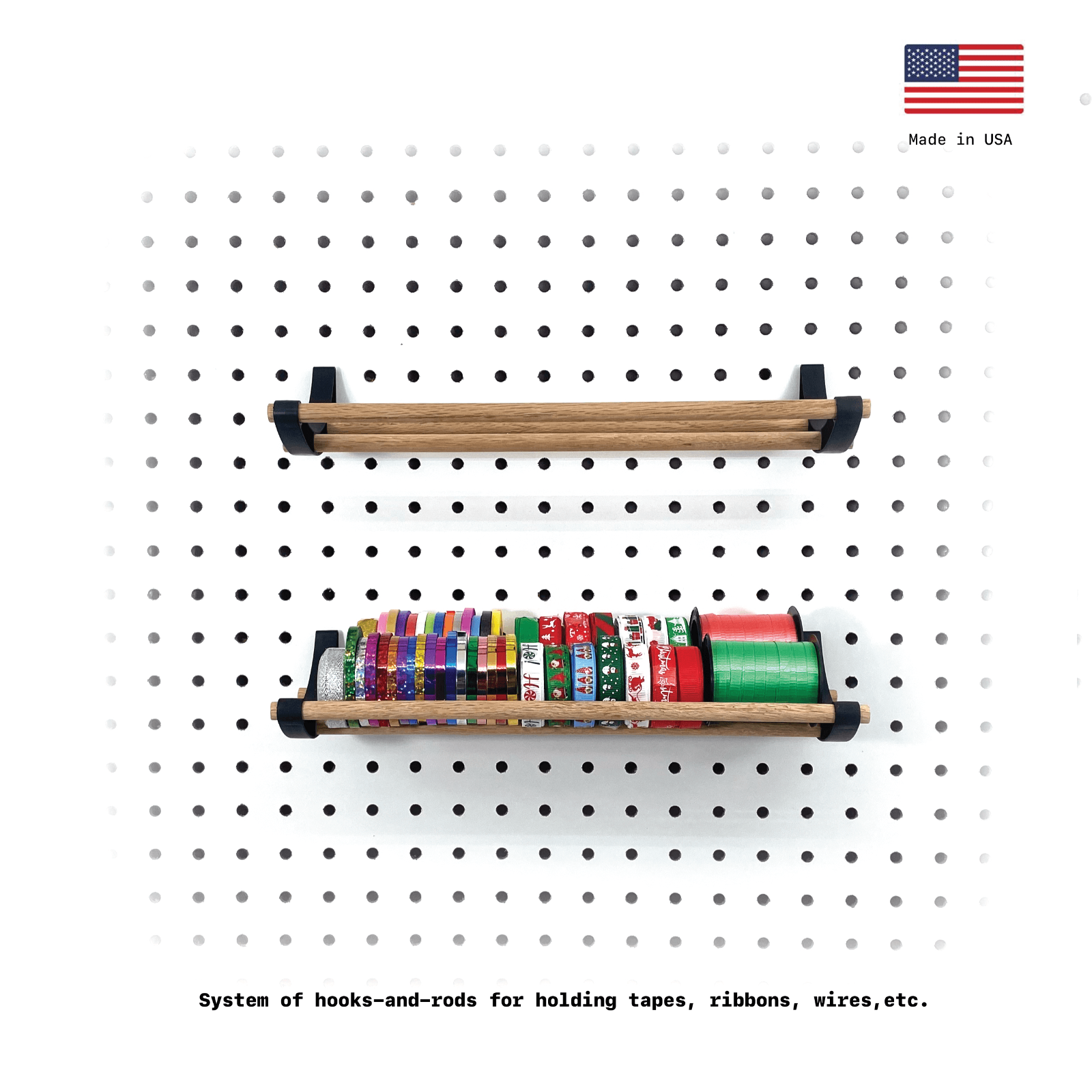 Tape holder and organizer for pegboards, great for tapes, wires and ...