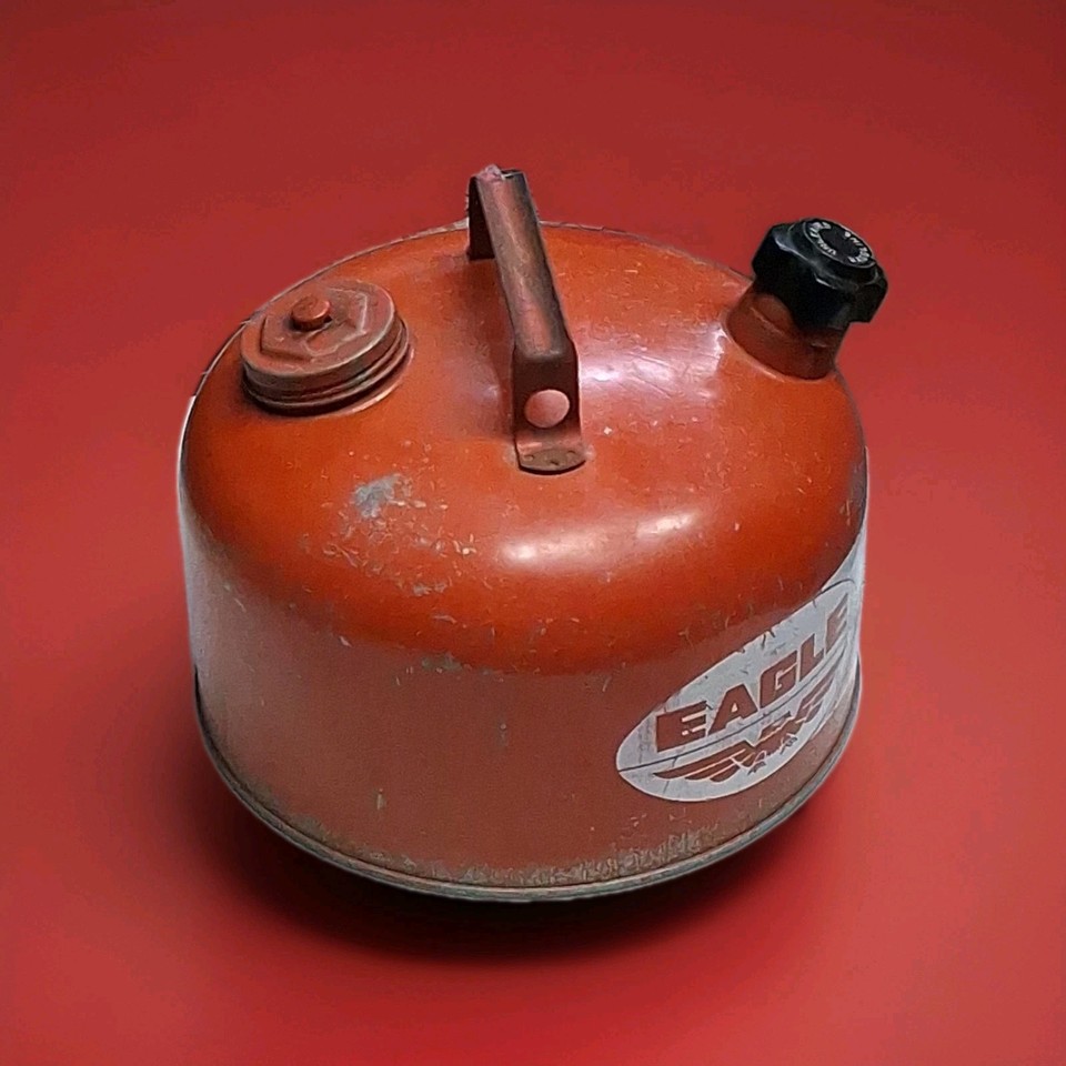 The Gasser" Eagle Red Galvanized Steel Gas Can 2.5 Gallon Tank Vintage ...