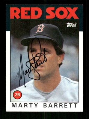 1986 Topps 734 Marty Barrett signed auto autograph centered ASC BXCP58 ...