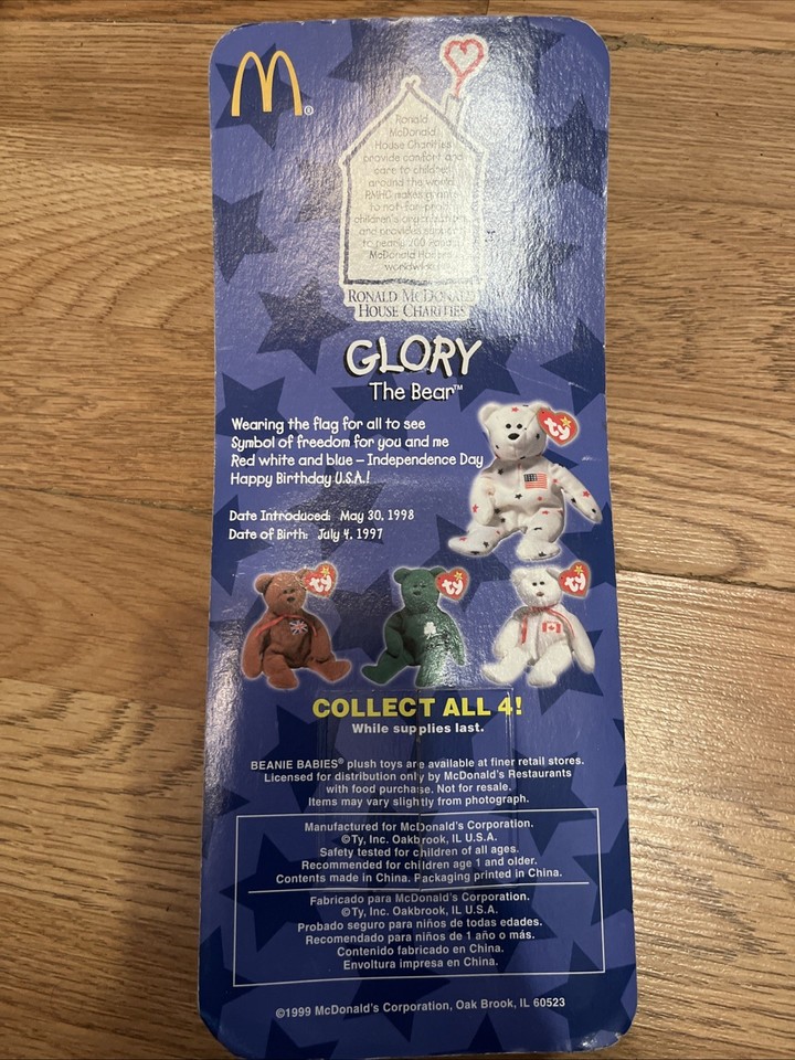 Glory the Bear Beanie Baby,July 4th Patriotic Bear 1997-98 NWT | eBay