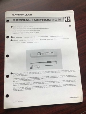 Manuals & Books - Caterpillar Special Instructions
