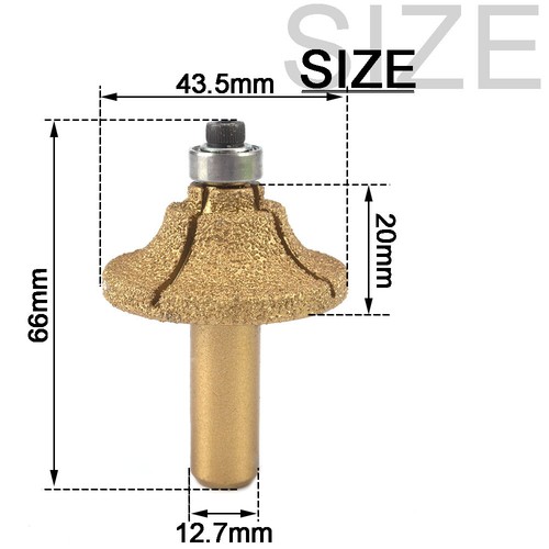 Vacuum Brazed Diamond Router Bits 1/2''Shank F Rotary Tool Cutting ...
