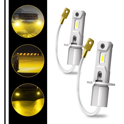 3000K Amber H3 LED Fog Light Driving Bulbs DRL Conversion Kit 4000LM ...