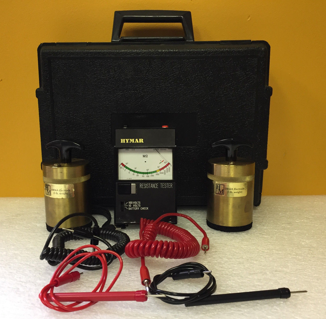 Hymar DB-603 10 V / 100 V, Resistance Tester + (2) DB56A, Test Leads ...