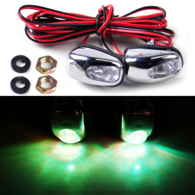 2pcs Universal Green LED Light Windshield Washer Wiper Jet Water Spray ...