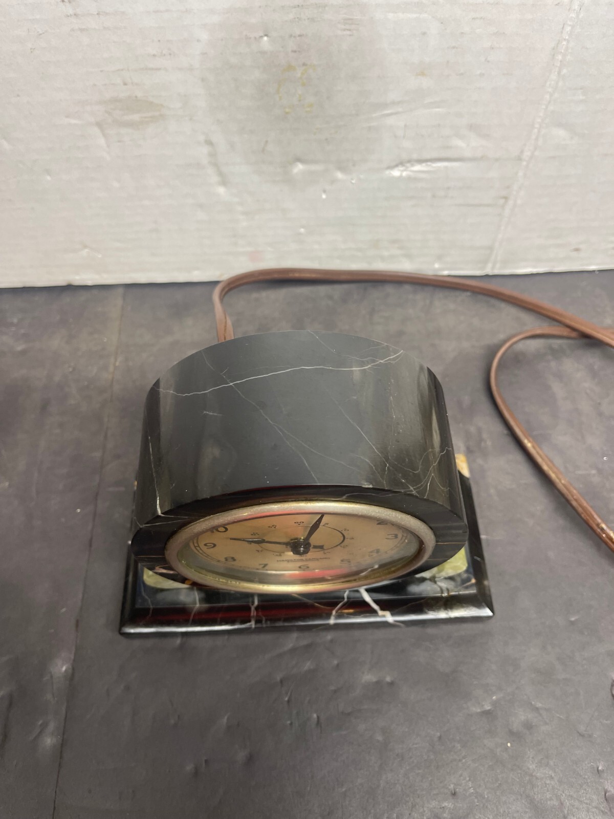 Antique Art Deco Marble Hamilton Sangamo Synchronous Clock Working | eBay