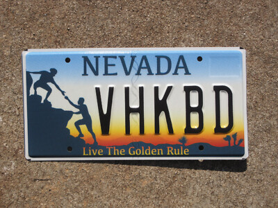 Nevada Live The Golden Rule License Plate CHKBD Desert Hiking Hike ...