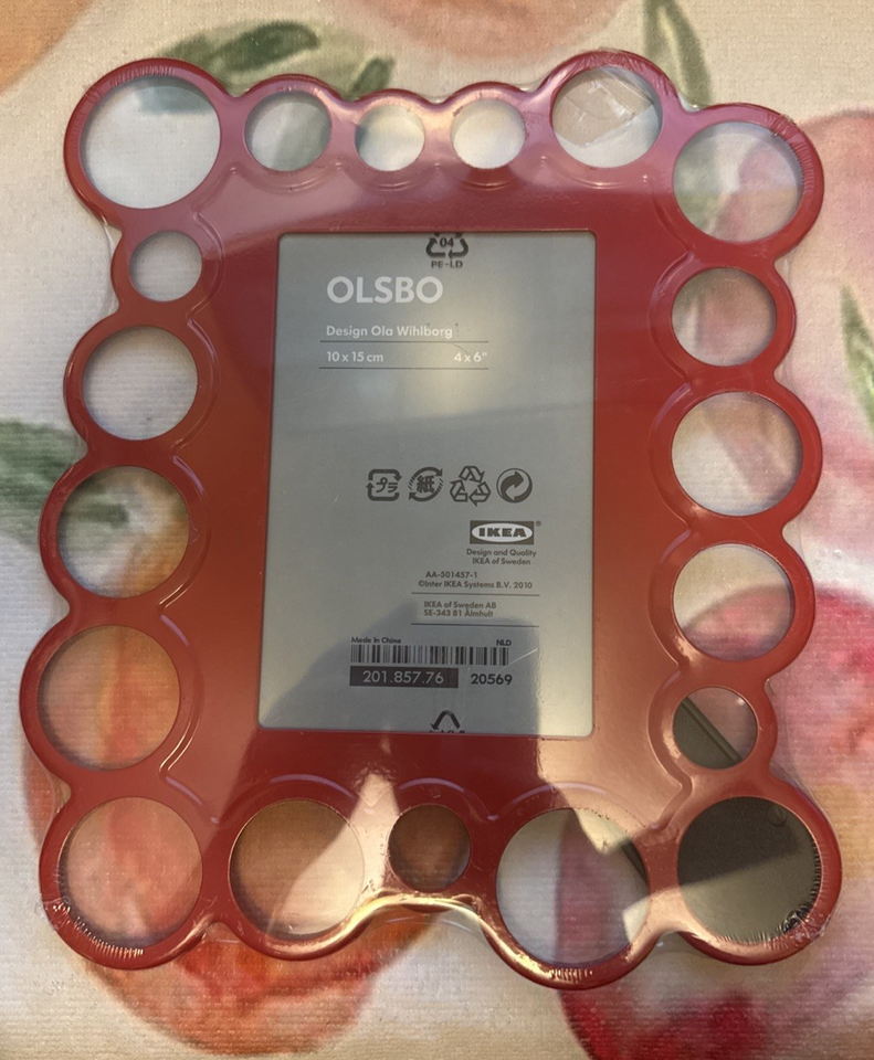 NIP! Contemporary IKEA OLSBO Designed by Ola Wihlborg RED CIRCLES 4X6 ...