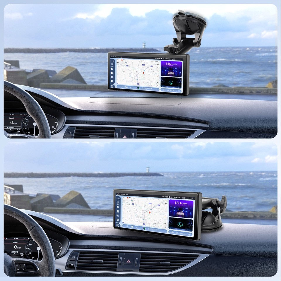 Suction Cup Car Mount for 7-11" CarPlay Screen Rotation Dashboard ...