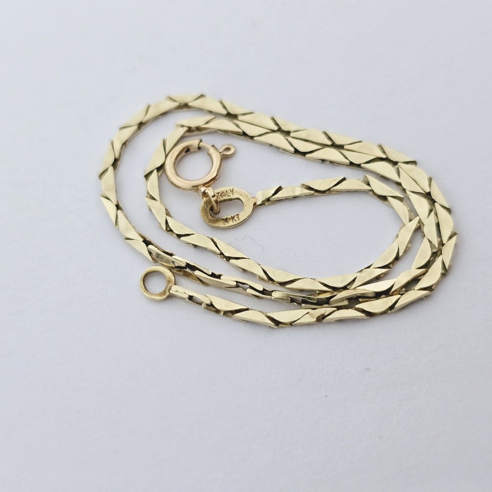 UNISEX Vintage Solid 14K Yellow Gold TRIANGLE LINK CHAIN Bracelet | eBay