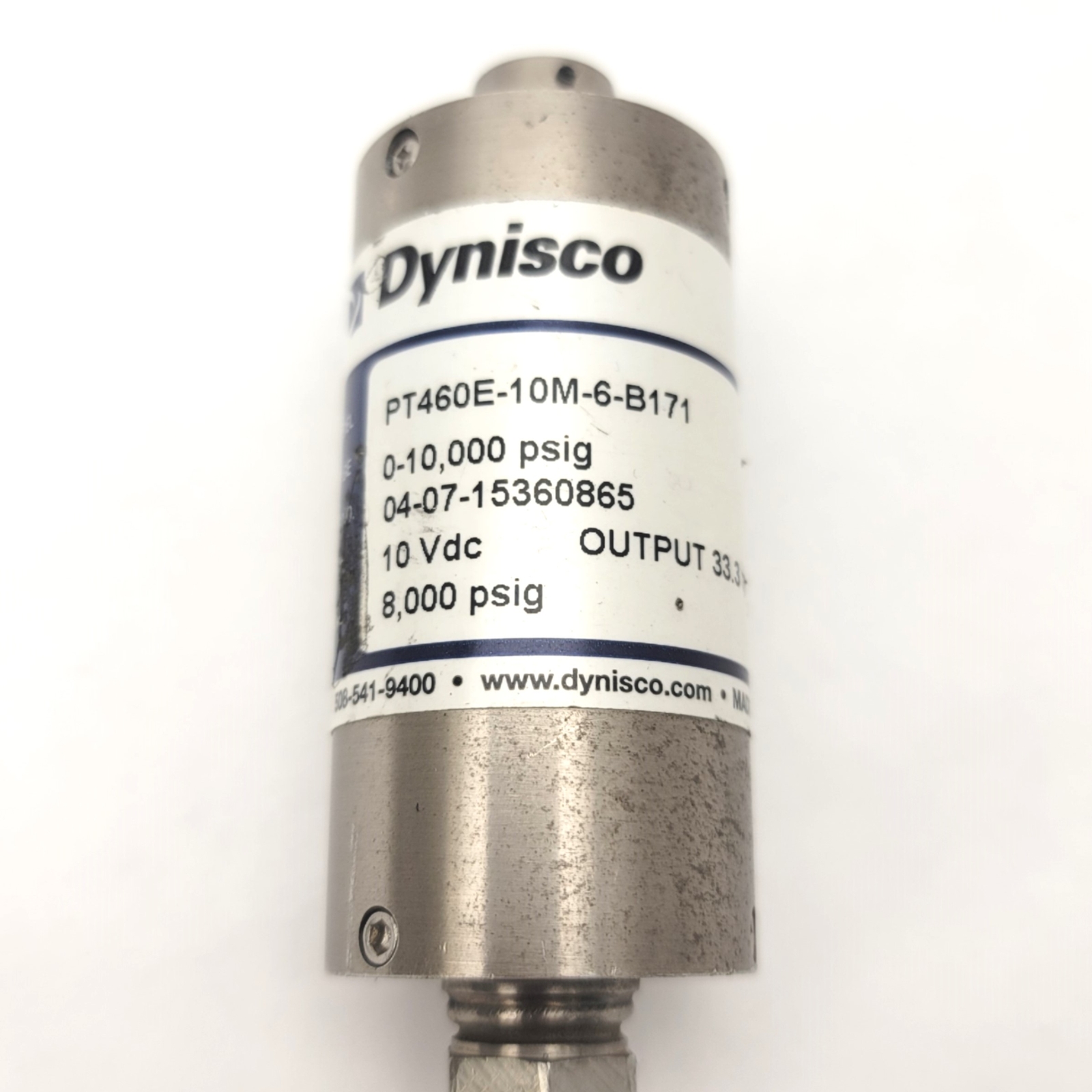 Dynisco PT460E-10M-6-B171 Pressure Sensor 0-10,000PSIG, 10VDC, 33.3mV ...