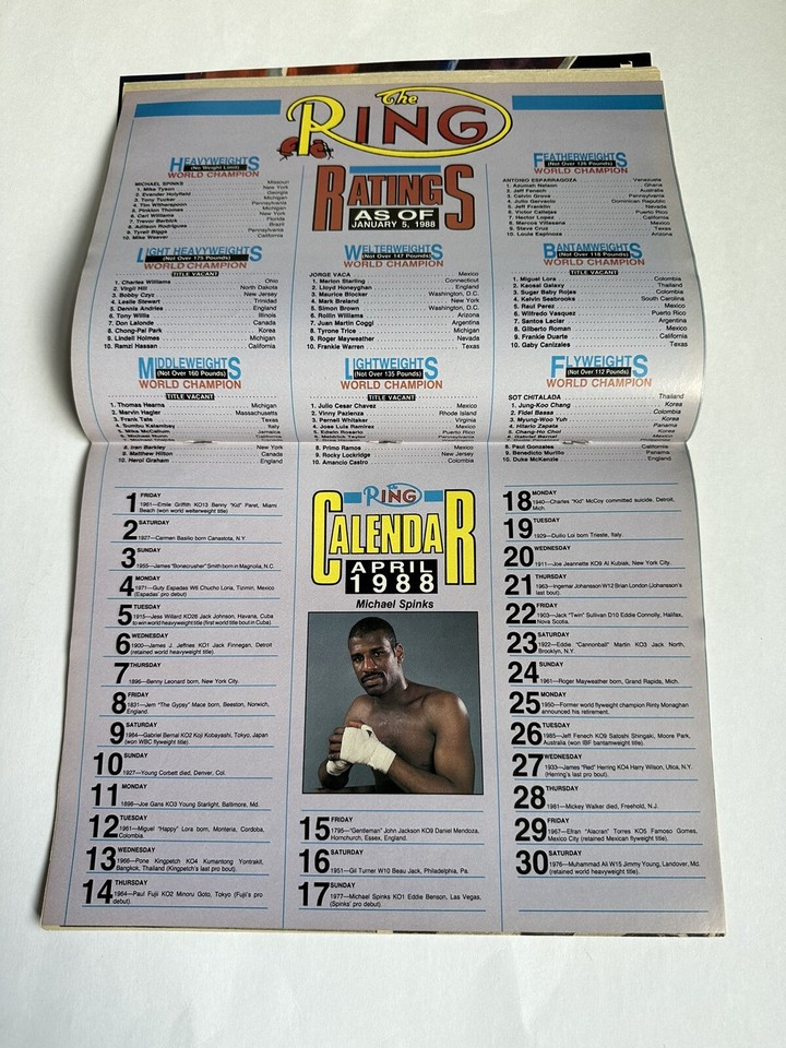 THE RING BOXING MAGAZINE April 1988- Evander Holyfield- COVER | eBay
