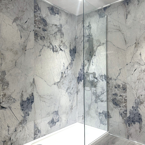 Blue Mystic Marble 1000mm Wide PVC Shower Wall Panel 1m x 2.4m Wet Wall ...