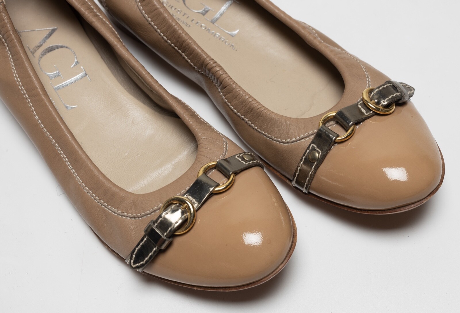 Women's AGL Attilio Giusti Leombruni Tan Leather Ballet Flats Shoes EU ...