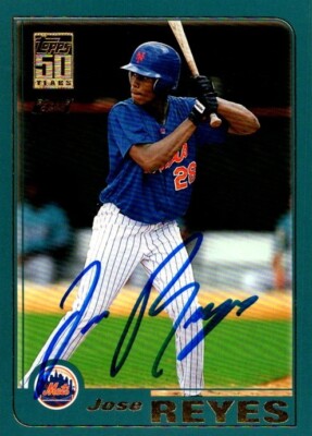 Jose Reyes autographed baseball card 2001 Topps Traded #T242 Rookie NY ...