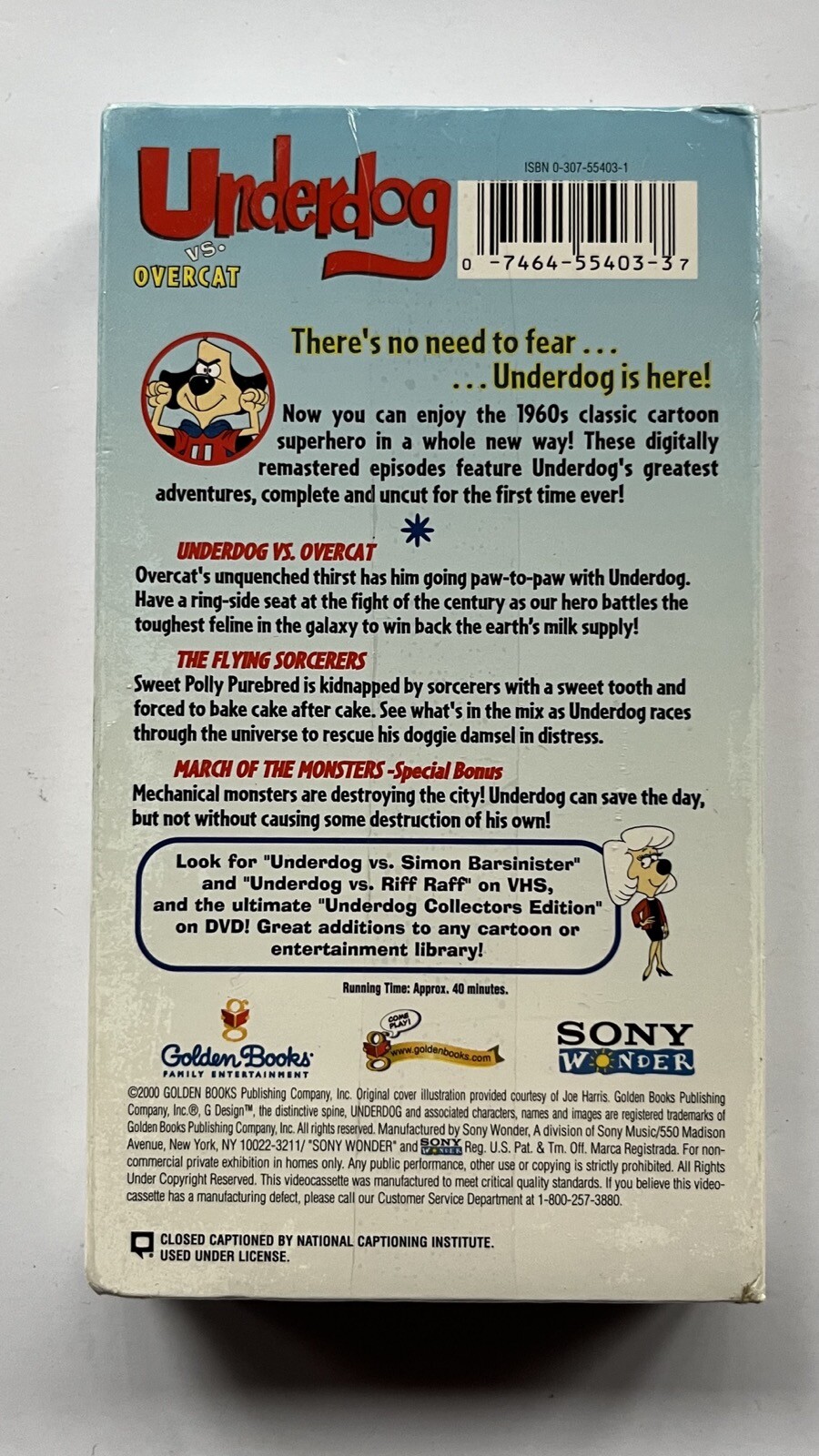 Underdog Vs. Overcat (VHS, 2000) for sale online | eBay