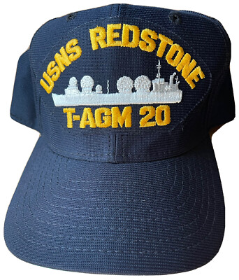 USNS REDSTONE T-AGM 20 NASA APOLLO MISSION BASEBALL CAP HAT, NAVY BLUE ...