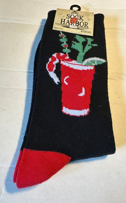 Sock Harbor Women's Novelty Socks Yum Bloody Mary Drink Design NWT's | eBay