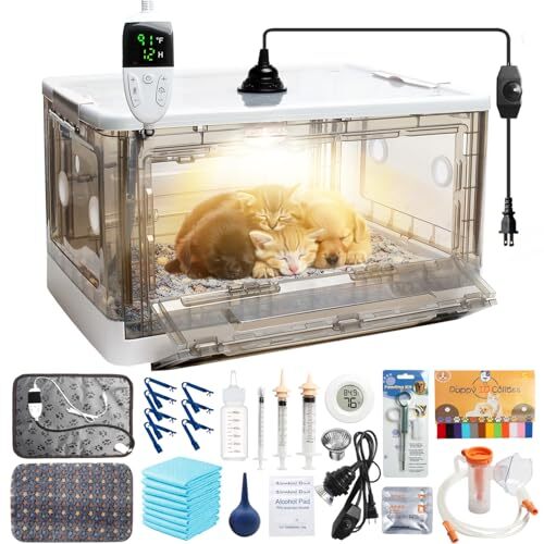 Incubator for Puppies,Kitten Incubator with Heating,Puppy Incubator for ...