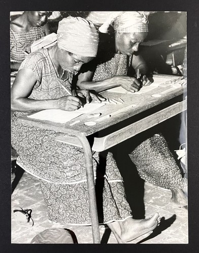 1964 Ivory Coast Africa Women Learn Math Evening Class Education VTG ...