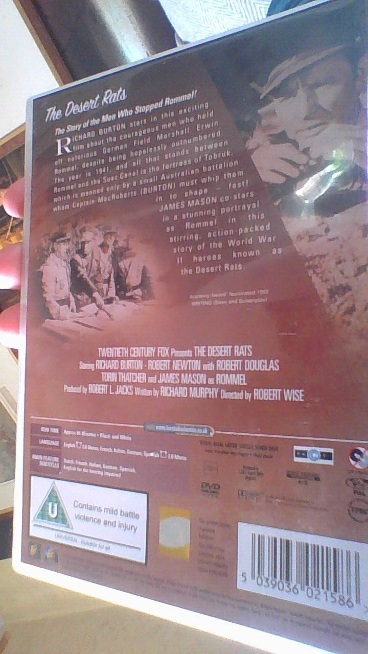 The Desert Rats DVD Richard Burton James Mason & Robert Newton & Robert ...