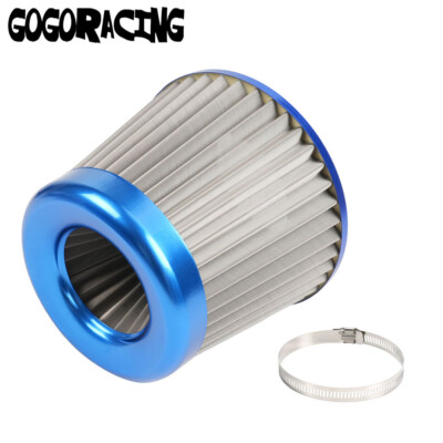 3" 76mm High Flow Inlet Cold Air Intake Cone Dry Air Filter Stainless ...