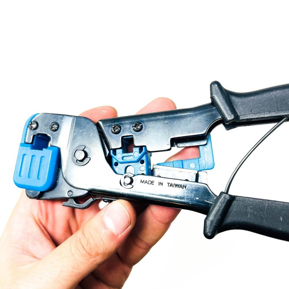 Ideal Telemaster 30-496 Ergonomic Crimp Hand Tool, Crimper, Blue Black ...