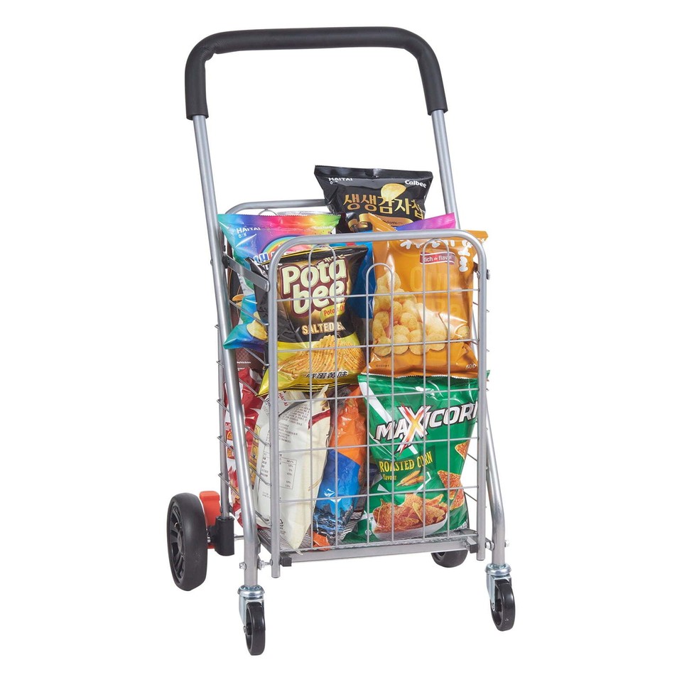 Collapsible Shopping Trolley, Supports up to 66 lbs, Grocery Transport ...