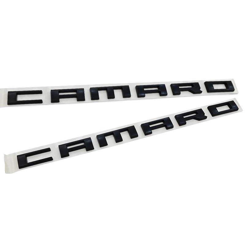 2Pcs Matte Black Door Fender Emblem Script Letter Badge For Camaro ...