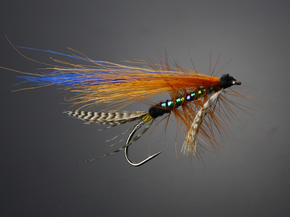 40Pcs Salmon Single Flies Red/Yellow Sea Trout Fly Fishing Flies Lures ...