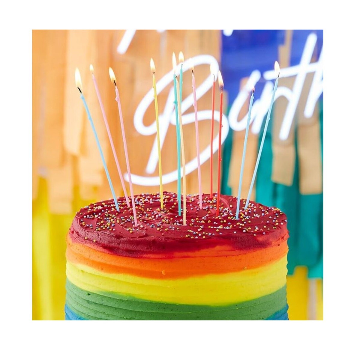 Beautiful Large Birthday Candles Gold Stripes And Polka Dots On White