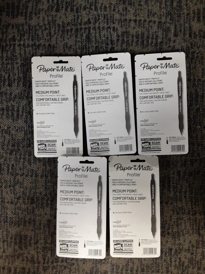 5 Pack: PaperMate Profile Ballpoint Pen, Med Pt., 4 Pens/Pack, Assorted ...