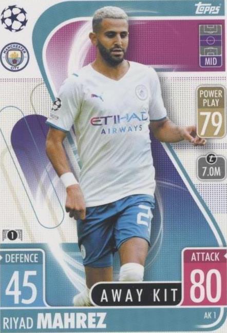 2021-22 Topps Match Attax UCL Extra - Away Kit Riyad Mahrez #AK 1 for ...