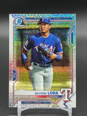 2021 Bowman Chrome Bayron Lora Mega Box Refractor #BCP-139 Texas ...